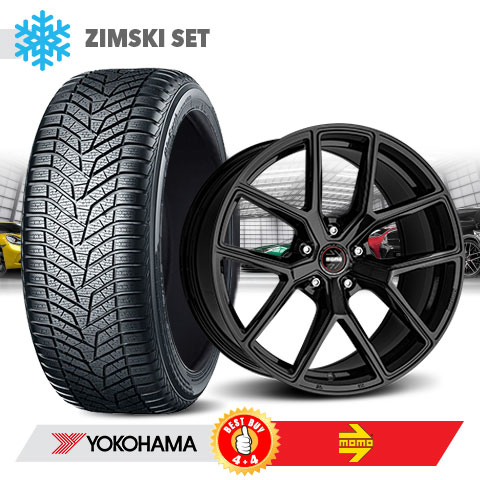 275/45 R20 SET Z YOKOHAMA + MOMO RF01 SB BLK 5/112 + TPMS