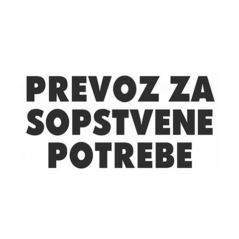 NALEPNICA PREVOZ ZA SOPSTVENE POTREBE