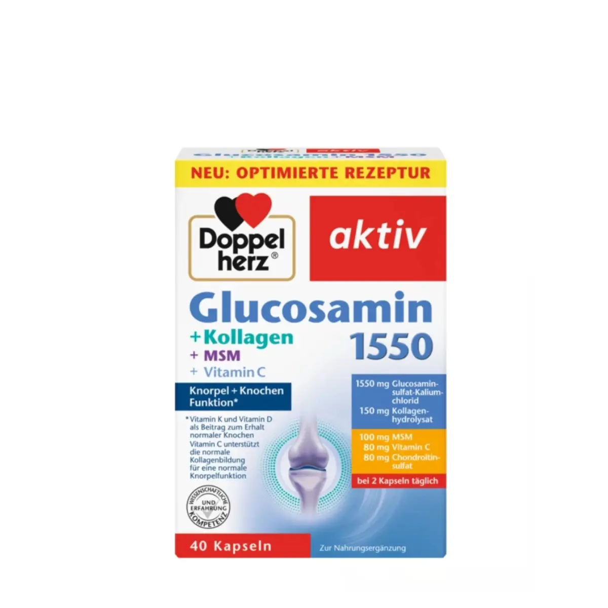 Doppel Herz Glukozamin 1550 kolagen MSM vitamin C, 40 kapsula