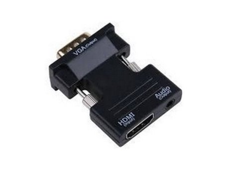 FAST ASIA Adapter - konvertor HDMI (F) - VGA (M) plug in crni