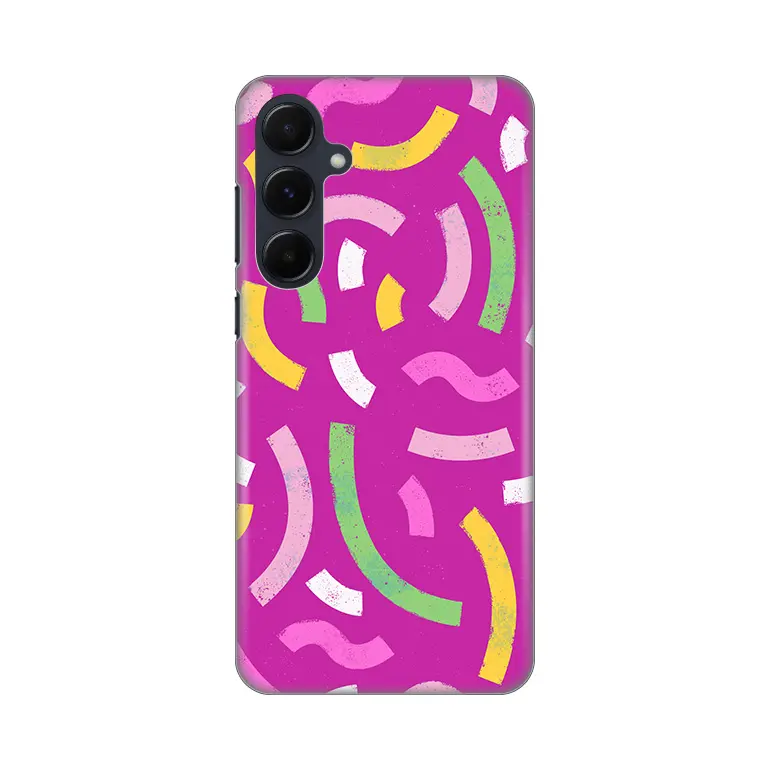 Silikonska maska Print za mobilni telefon Samsung A556B Galaxy A55 5G Happy Lines, Roze