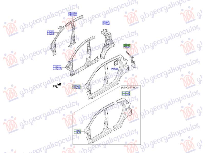 OKVIR STOP LAMPE (O) Leva str. HYUNDAI i10 (2013-2016) (OEM: 71550-B9000, 71550B9000)