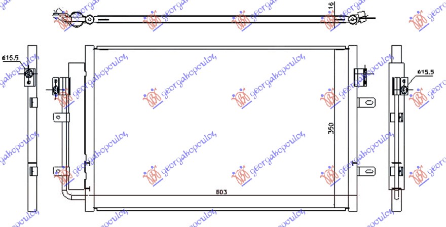 HLADNJAK KLIME 2.3/3.0 TD (56.5×36.1×16) IVECO DAILY (2014-) (OEM: 5801255825)