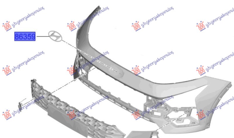 ZNAK PREDNJI (O) HYUNDAI i20 (2024-) (OEM: 86305-Q0GA0, 86305Q0GA0)