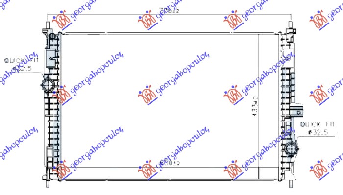 HLADNJAK MOTORA 1.2/1.6 BENZIN (HiBRID) – 1.5/1.6/2.0 DIZEL (MAN/AUTO) (650×433) FIAT DOBLO (2022-) (OEM: 39192901, 1637131880, 1671896780)