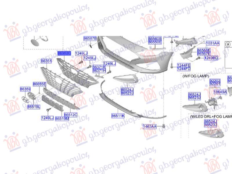 NOSAC PVC MASKE UNUTRASNJI HYUNDAI i30 HATCHBACK (2020-) (OEM: 86366-G4500, 86366G4500)