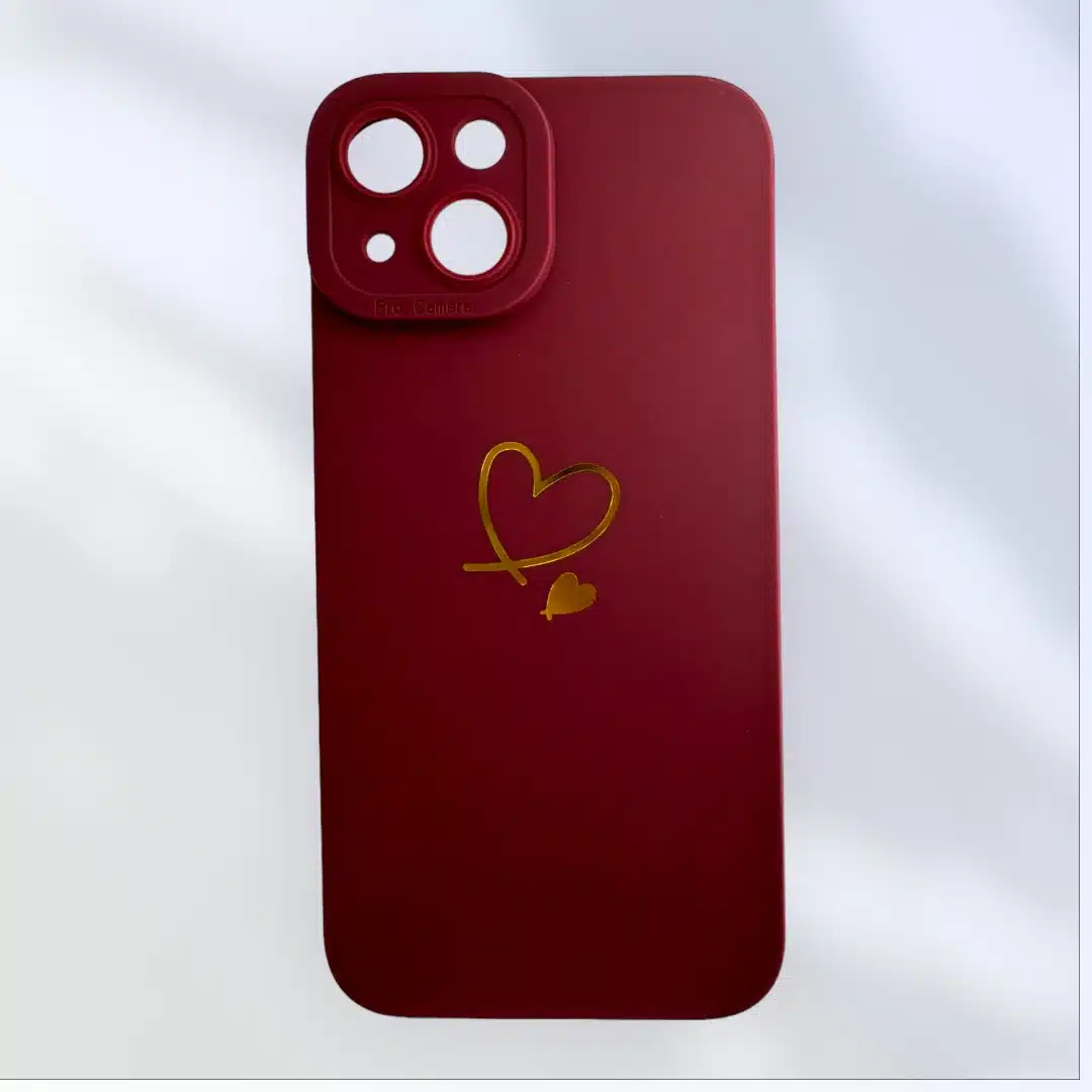 Maska color heart za iPhone 14 bordo