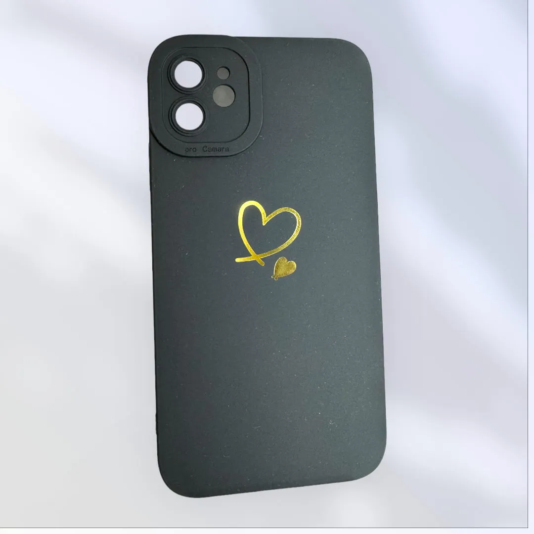 Maska color heart za iPhone 11 crna