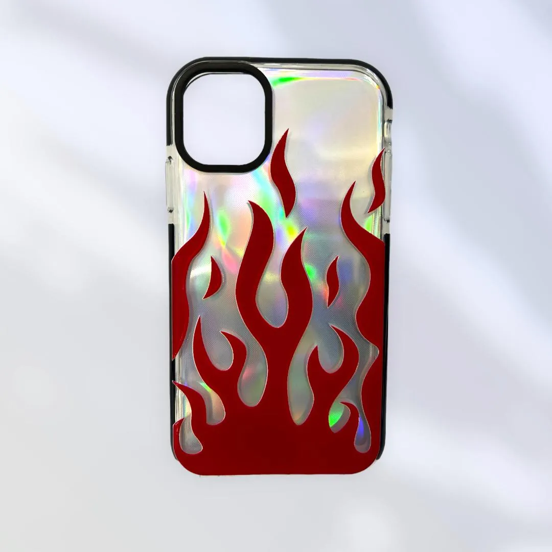 Maska Neon print za iPhone 11 fire