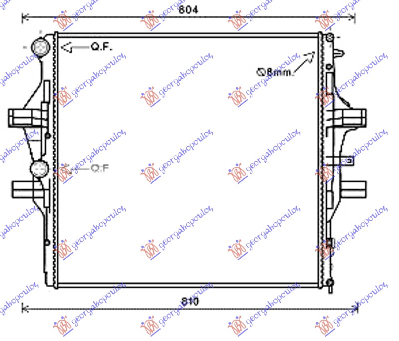 HLADNJAK MOTORA 3.0 TD (MAN/AUTO) (64×60.4×38) IVECO DAILY (2014-) (OEM: 5801255814, 5801255844)