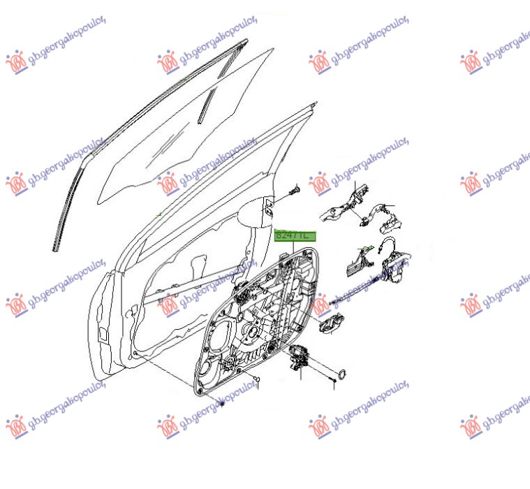 PODIZAC PREDNJEG PROZORA ELEKTRICNI (BEZ MOTORA) (CESKA) (O) Leva str. HYUNDAI i30 5D (2012-2014) (OEM: 82471-A6000, 82471A6000)