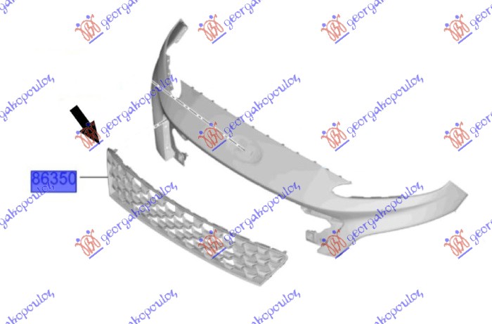 PVC MASKA (O) HYUNDAI KONA (2020-2023) (OEM: 86350-J9CA0, 86350J9CA0)