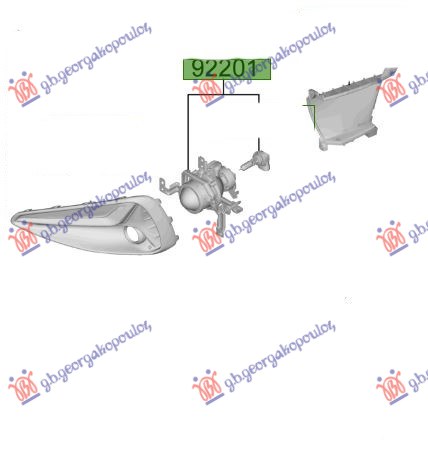 MAGLENKA (O) Leva str. HYUNDAI i30 HATCHBACK (2020-) (OEM: 92201-G4500, 92201G4500)