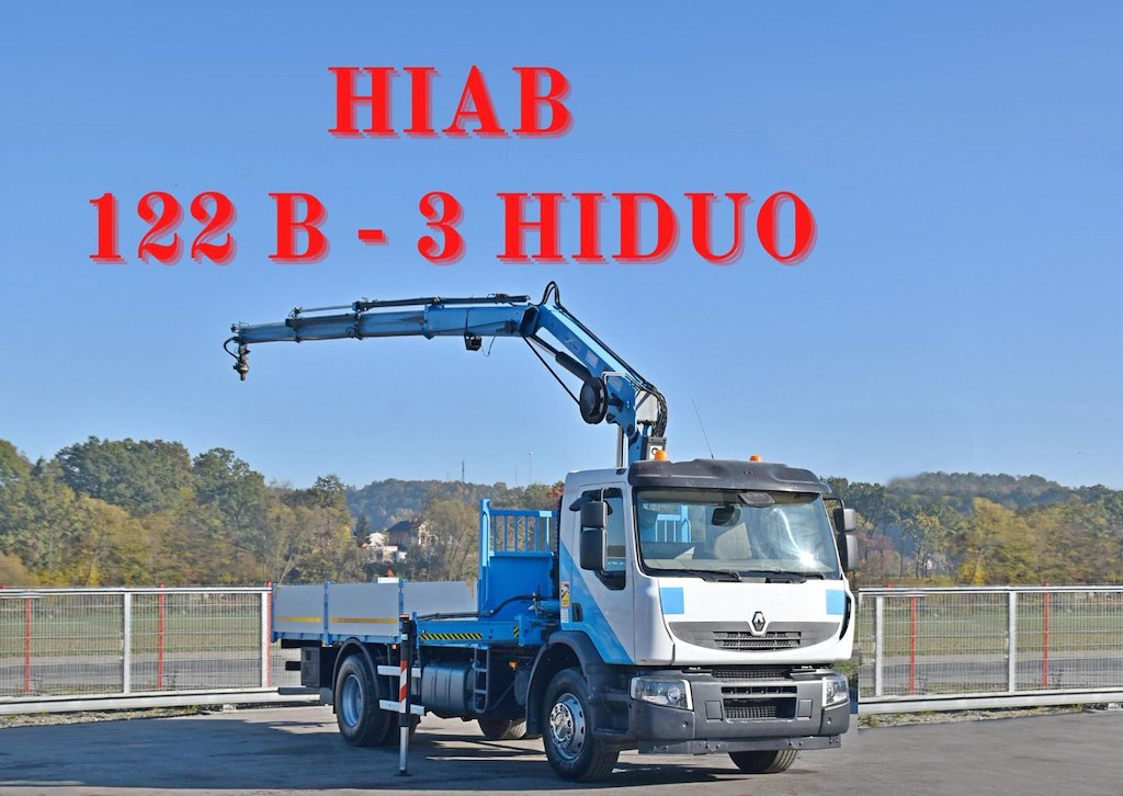 Renault Premium 260 * HIAB 122 B-3 HIDUO + FUNK * TOP kamion s ravnom platformom