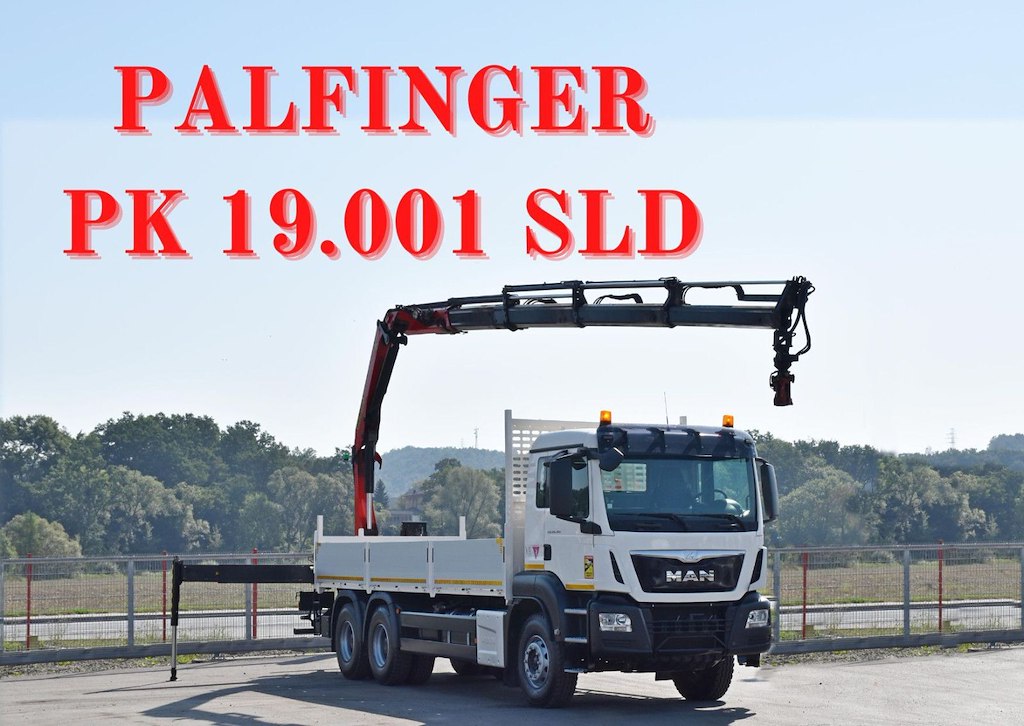 MAN TGS 26.360* PK 19.001 SLD + FUNK * 6x4 kamion s ravnom platformom