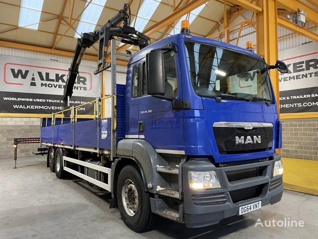 MAN TGS 26.360, 6X2 26 TONNE DRAWBAR SPEC BRICK GRAB – 2014 – DG64 V kamion s ravnom platformom