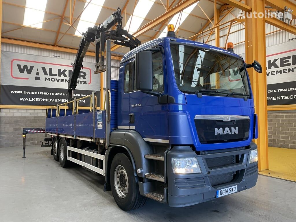 MAN TGS 26.360, 6X2 26 TONNE DRAWBAR SPEC BRICK GRAB – 2014 – DG14 S kamion s ravnom platformom