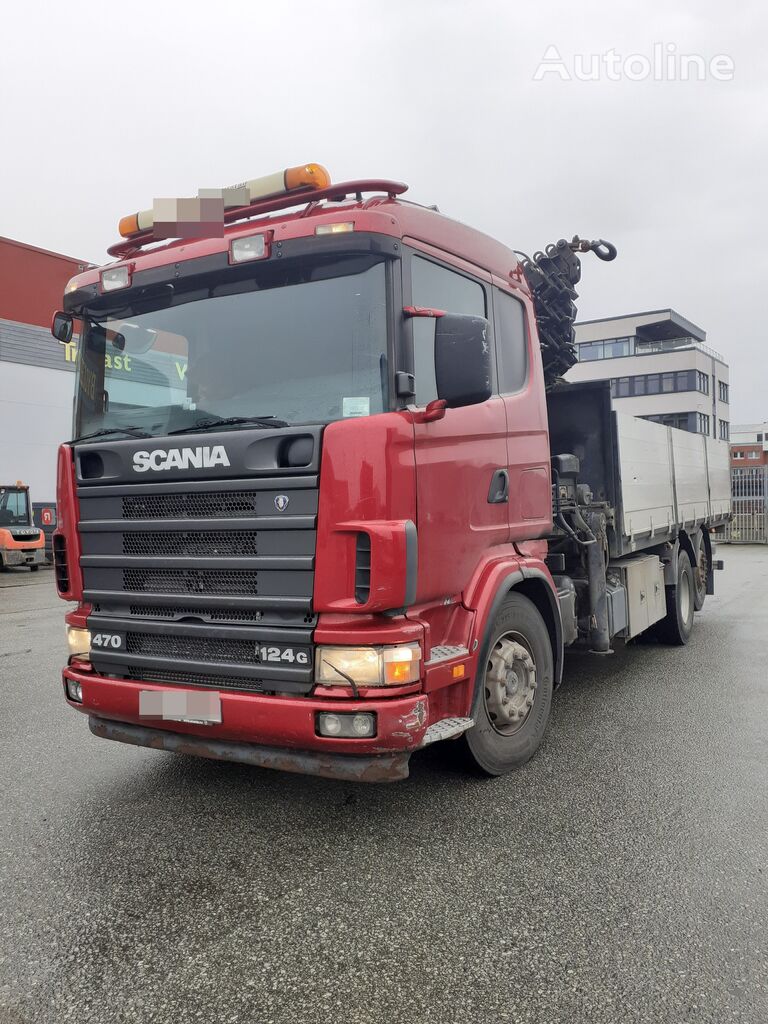 Scania R124 470Hp 6x2 HIAB 288 - E7 kamion s ravnom platformom