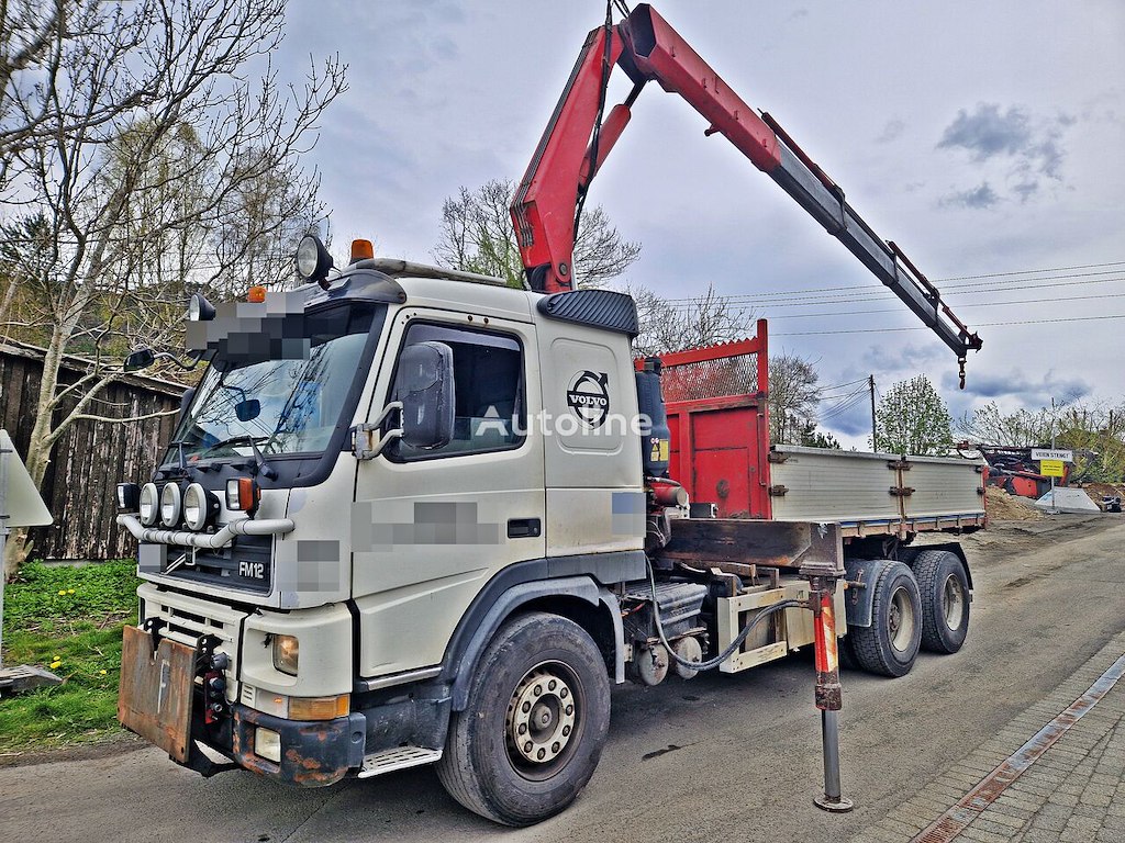 Volvo FM12 380 *6x2 *DUMPER+crane FASSI 21t/m *MANUAL *REMOTE kamion s ravnom platformom