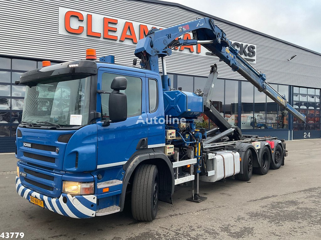 Scania P 360 8x2 Hiab 21 Tonmeter laadkraan kamion rol kiper