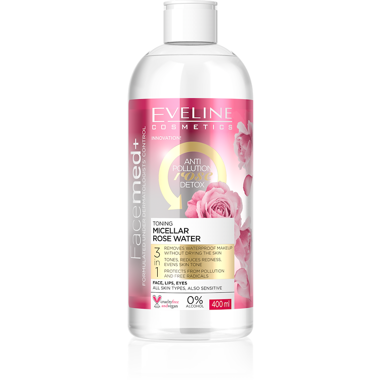 EVELINE - FACEMED TONNING Micellar rose water 400ml