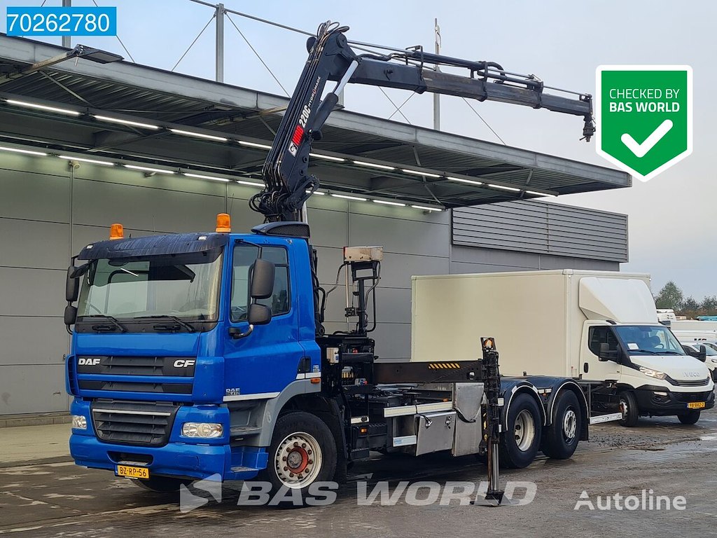 DAF CF85.410 6X2 NL-Truck Hiab 220-3 Kran Crane Lenkachse EEV vozilo za prevoz kontejnera