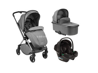 KikkaBoo Kolica Lanah 3in1 premium set sa autosedištem I-Trail I-size i tvrdom korpom Grey (KKB21...