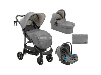 KikkaBoo Kolica Selina premium 3in1 set sa I-SIZE autosedištem i tvrdom korpom Light Grey (KKB11258)