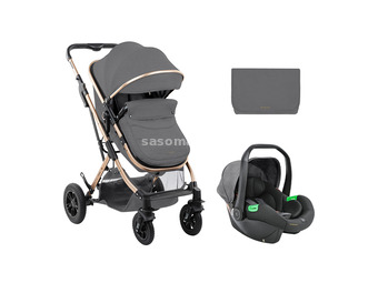 KikkaBoo Kolica Kaia Light Grey premium set 2in1 sa autosedištem I-Size (KKB11241 SET)