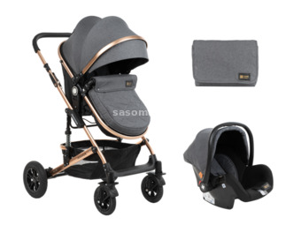 KikkaBoo Kolica Amaia Dark Grey premium set 2in1 sa autosedištem I-Size (KKB11244 SET)