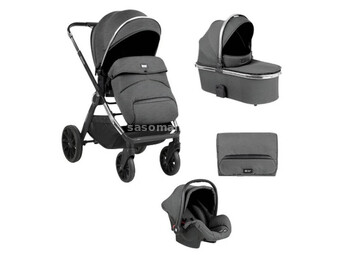 KikkaBoo Kolica Tiffany 3in1 set sa autosedištem I-Prime I-size i tvrdom korpom Dark Grey (KKB201...