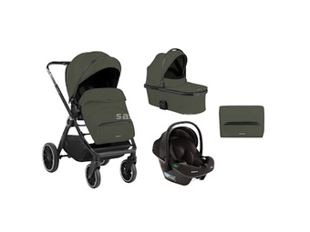 KikkaBoo Kolica Tiffany 3in1 set sa autosedištem I-Prime I-size i tvrdom korpom Army Green (KKB20...