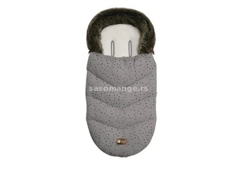 KikkaBoo Zimska navlaka za kolica Luxury Fur Dots Grey (KKB41094)