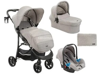 KikkaBoo kolica Selina 3in1 set sa autosedištem i tvrdom korpom light grey (KKB11180)