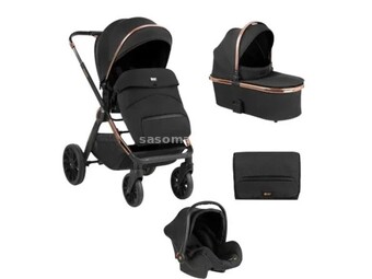 KikkaBoo kolica Tiffany 3in1 set sa autosedištem i tvrdom korpom black (KKB10193)