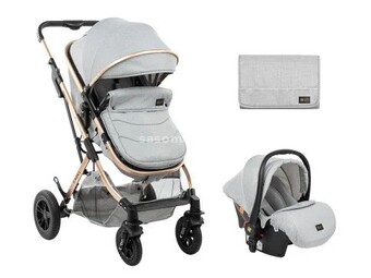 KikkaBoo kolica Kaia light grey set 2in1 sa autosedištem (KKB10199 SET)