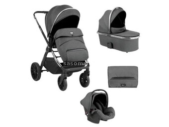 KikkaBoo kolica Tiffany 3in1 set sa autosedištem i tvrdom korpom dark grey (KKB10194)