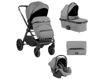 KikkaBoo kolica Tiffany 3in1 set sa autosedištem i tvrdom korpom light grey (KKB10195)