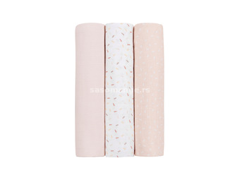 KikkaBoo Pelene od muslina set 3 pcs 100x100 Confetti Pink (KKB12075)