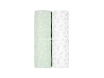 KikkaBoo Pelene od muslina set 2 pcs 80x80 Leaves Mint (KKB11068)