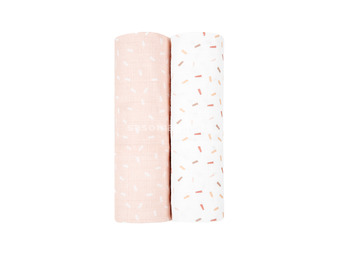 KikkaBoo Pelene od muslina set 2 pcs 80x80 Confetti Pink (KKB11067)