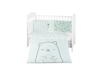 KikkaBoo Posteljina sa ogradicom 6 pcs 70/140 Bear with Me mint (KKB60119)