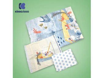 KikkaBoo Posteljina sa ogradicom 6 pcs 70/140 The Fish Panda (KKB60067)