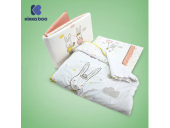 KikkaBoo Posteljina sa ogradicom 6 pcs 60/120 Rabbits in Love (KKB61076)