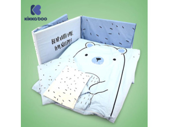 KikkaBoo Posteljina sa ogradicom 6 pcs 60/120 Bear with Me blue (KKB60115)