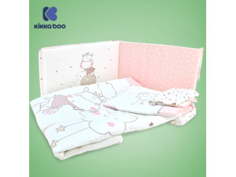 KikkaBoo Posteljina sa ogradicom 6 pcs 70/140 Hippo Dreams (KKB60108)