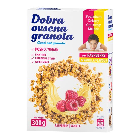 Dobra Ovsena granola musli sa malinom i ukusom vanile 300g