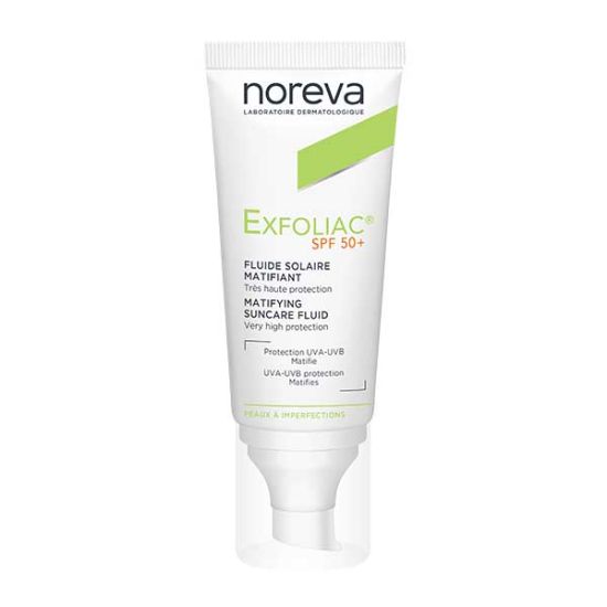 Noreva Exfoliac matirajući fluid za zaštitu od sunca spf 50+ 40 ml