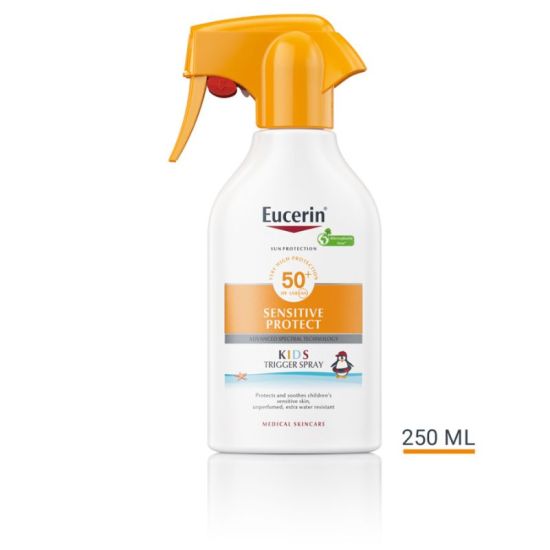 Eucerin sprej na pumpicu za zaštitu osetljive dečje kože od sunca SPF 50+ 250ml