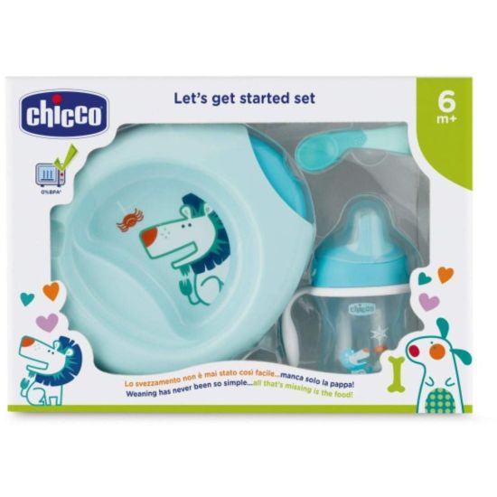 Chicco poklon set 6m+ pribor plavi